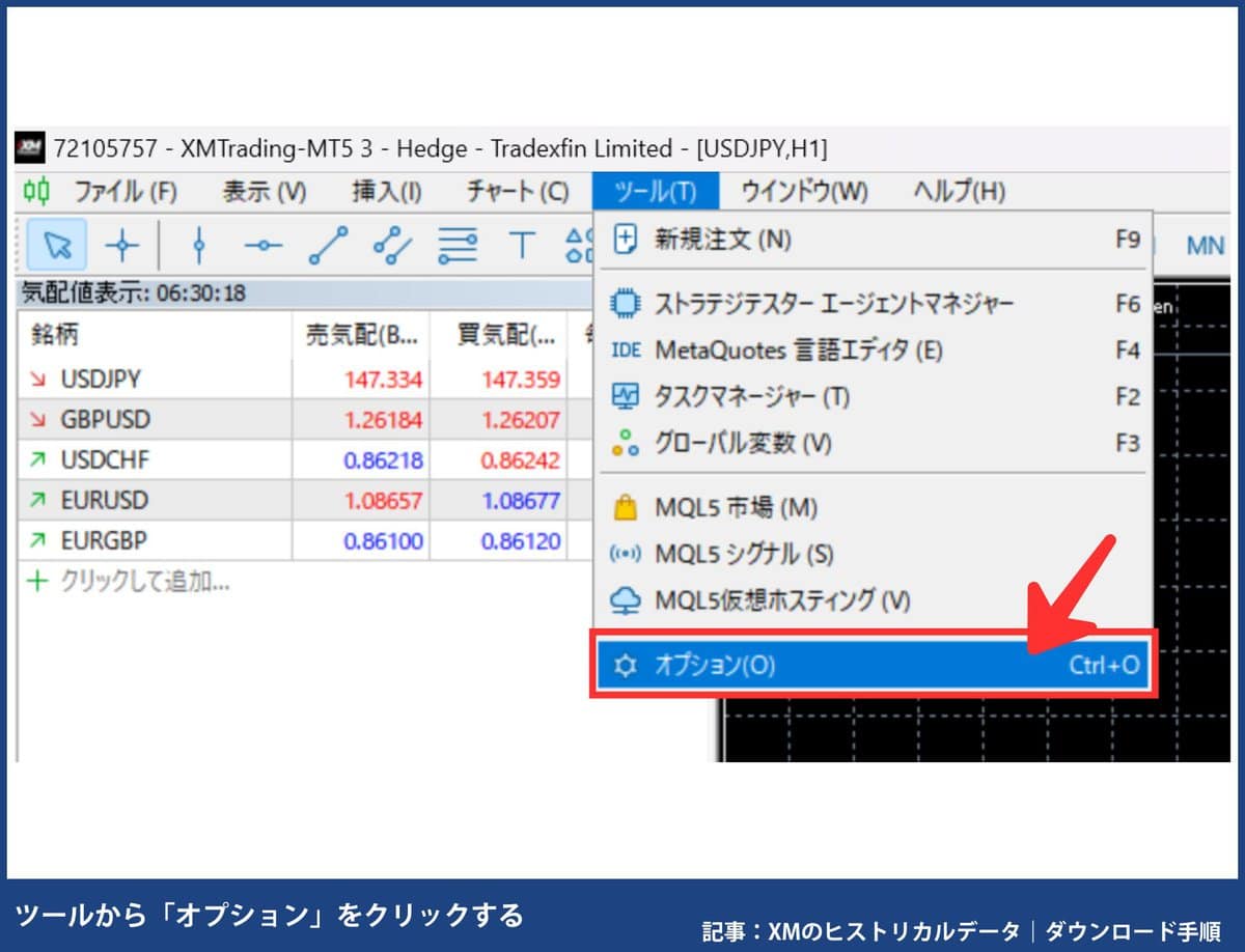 XMのMT4/MT5ヒストリカルデータ・csvのダウンロード・インポート方法｜ダウンロードできない時の対処法